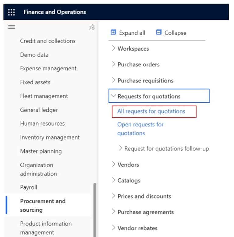 Process a Request for Quotation: D365 Finance and Operations – Dynamics ...