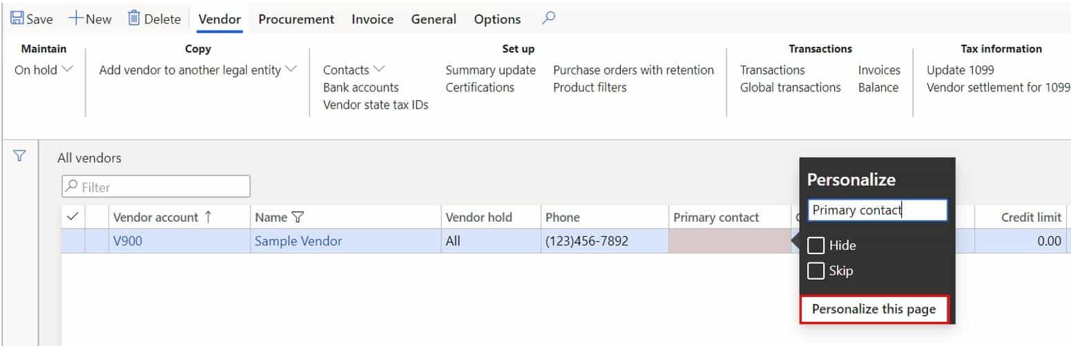 Personalization: Dynamics 365 Finance and Operations – Dynamics Tips
