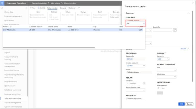 Process a Return Order: D365 Finance and Operations – Dynamics Tips