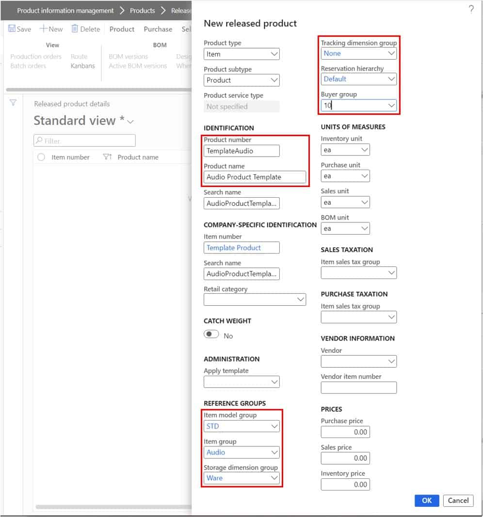 Create and Use Product Templates: Dynamics 365 Finance and Operations ...