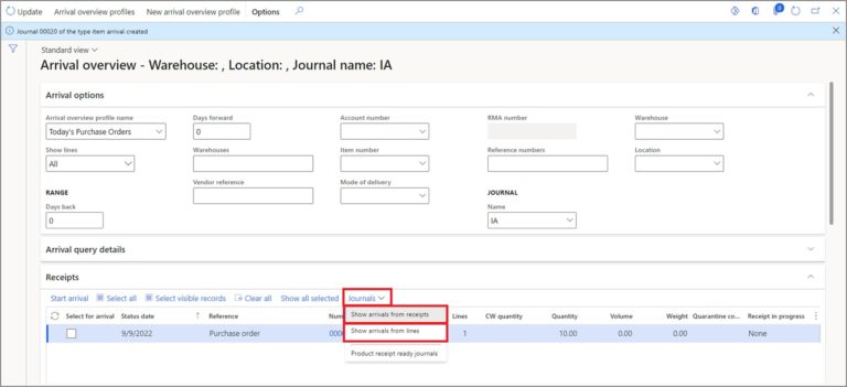 Arrival Overview: D365 Finance and Operations – Dynamics Tips