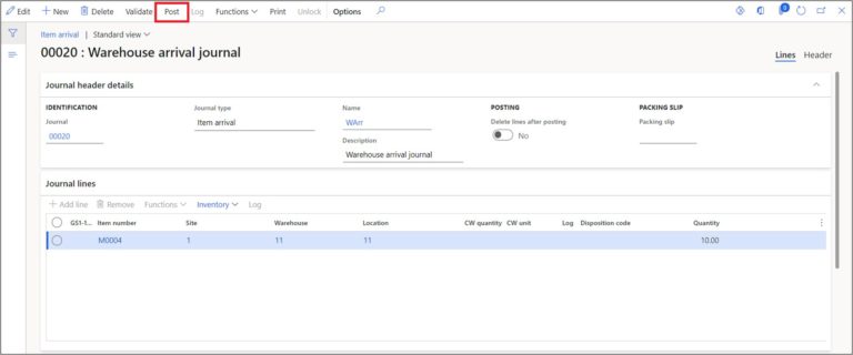 Arrival Overview: D365 Finance and Operations – Dynamics Tips
