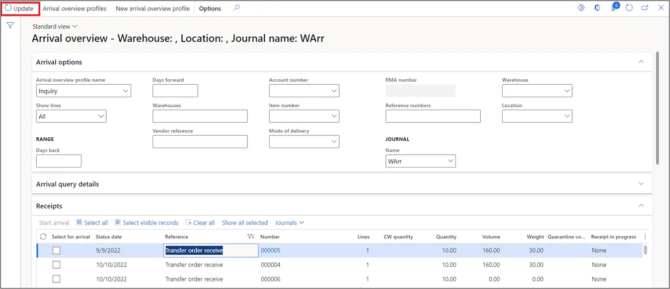 Arrival Overview: D365 Finance and Operations – Dynamics Tips