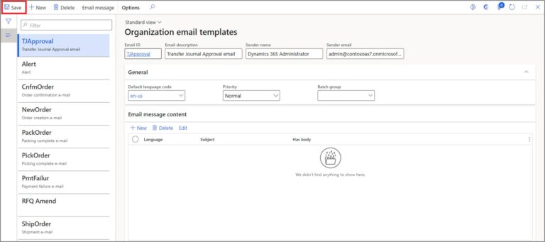 Email Templates: Dynamics 365 Finance and Operations – Dynamics Tips
